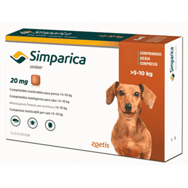 Simparica Para Perros 5 A 10 Kg 3 Comprimidos | DIPET.CL